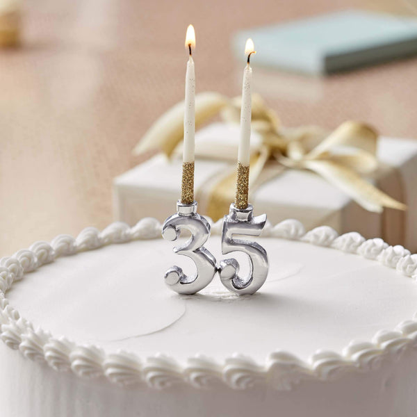 Silver Number Candle Holder Set - Templeton Silver